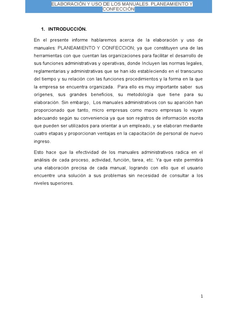 Elaboración y Uso de Manuales | Planificación | Información