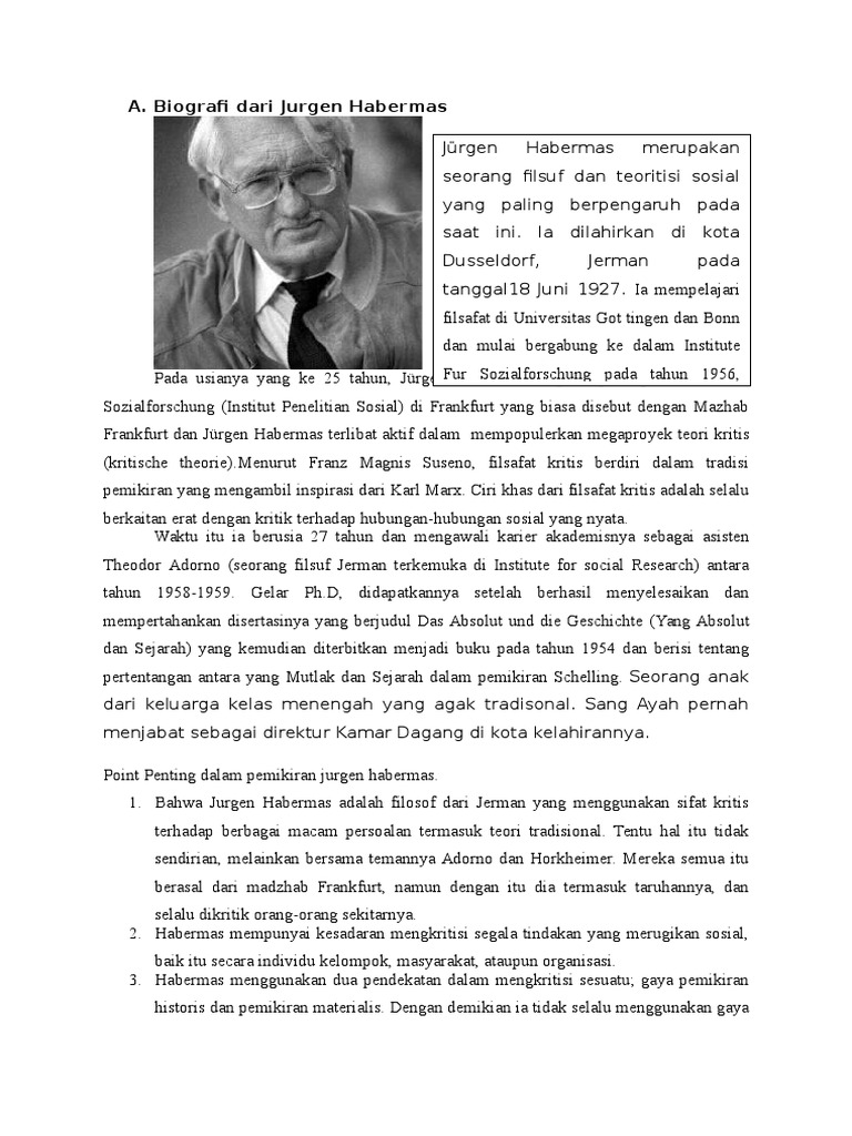 Biografi Dari Jurgen Habermas | PDF