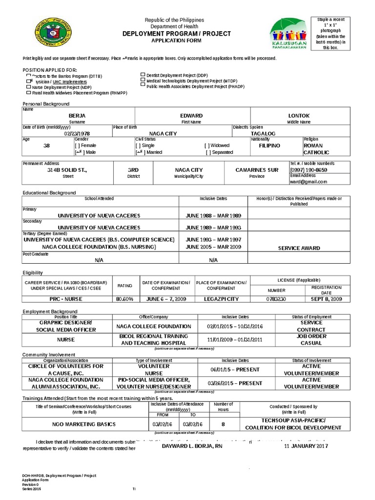 App Form Uhcip | PDF | Nursing | Wellness
