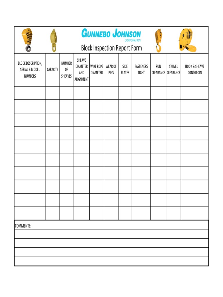 Block Inspection Report Form: Comments | PDF | Manufactured Goods ...