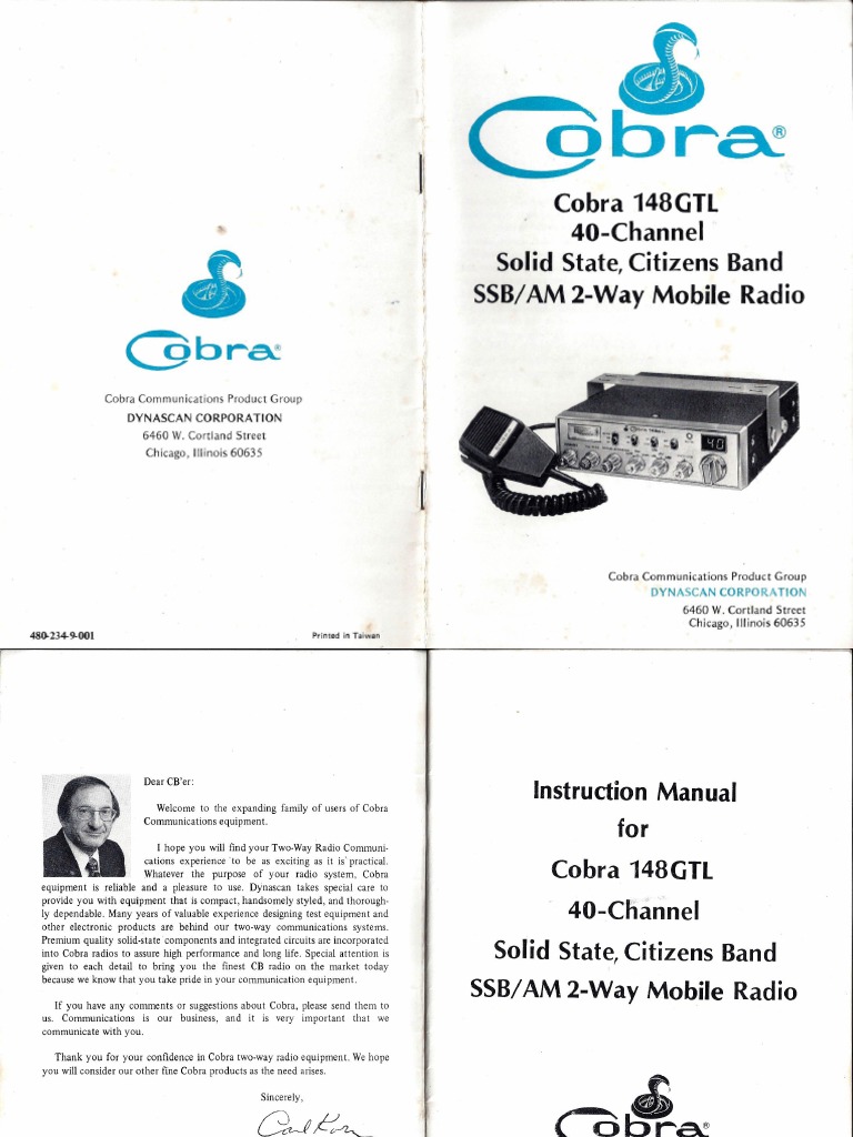 Cobra 148 GTL - Operation Manual | PDF