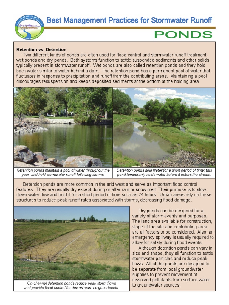 Retention vs. Detention Ponds Explained | PDF | Stormwater | Flood