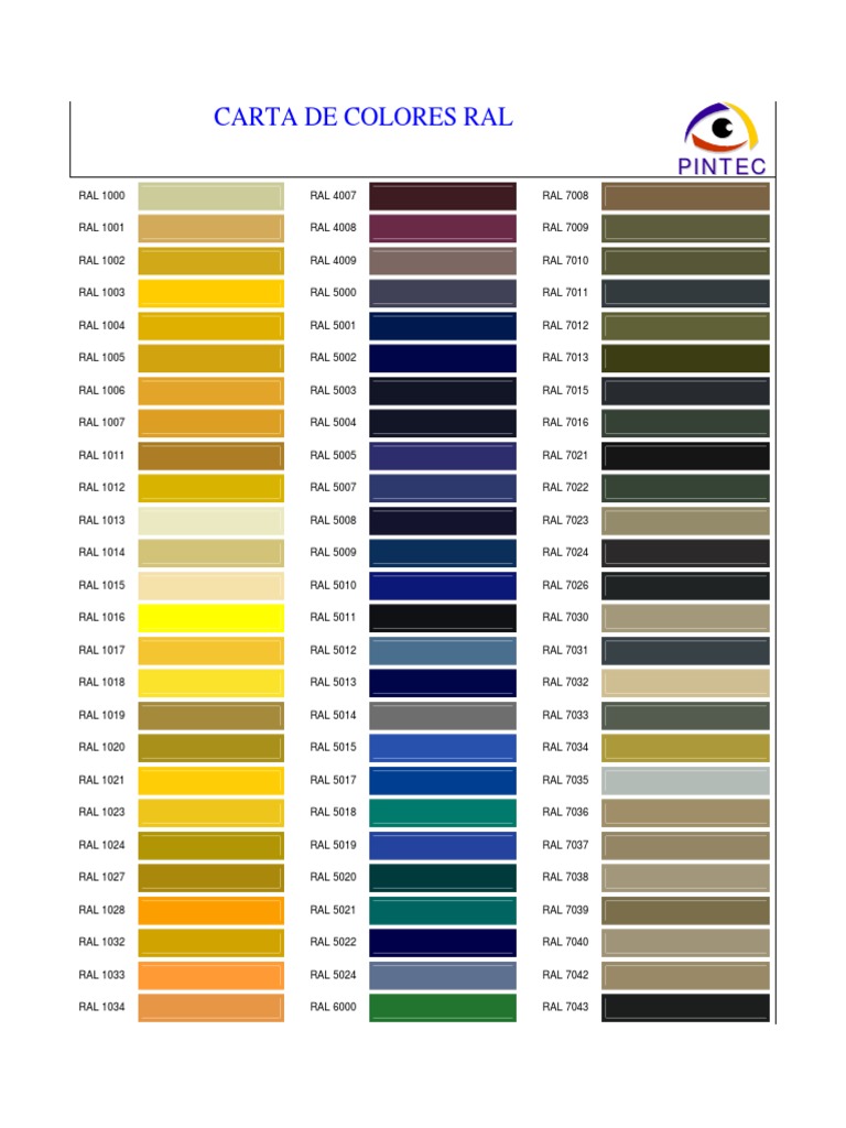 Carta de Colores RAL Completa | PDF