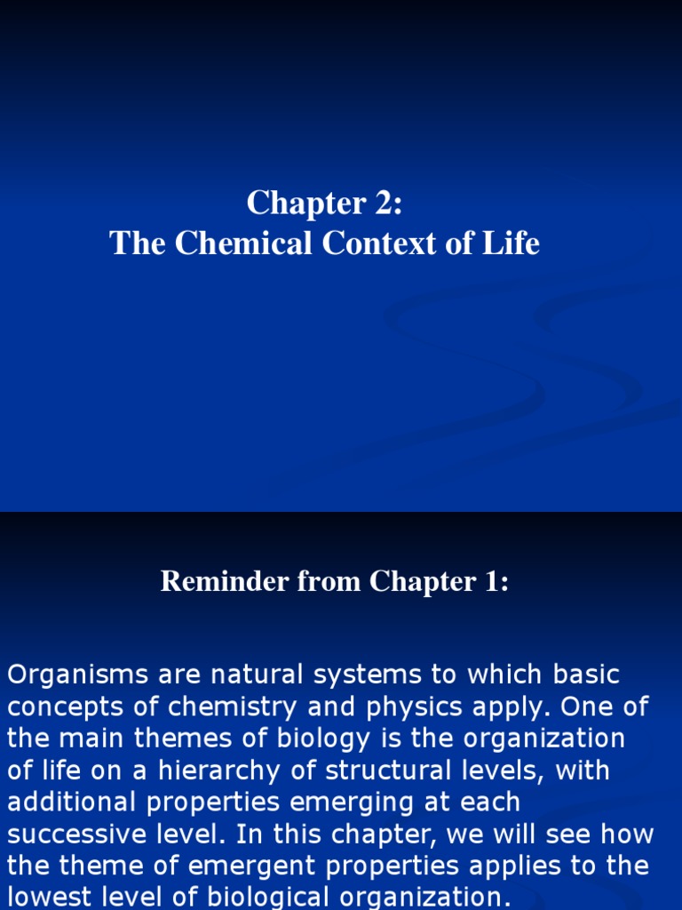 Chapter 2: The Chemical Context of Life | PDF | Chemical Bond ...
