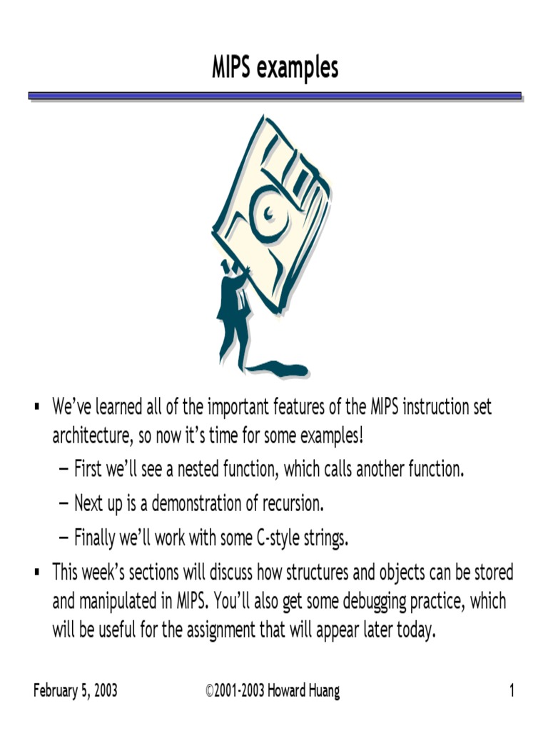 05 MIPS Examples | Mips Instruction Set | Subroutine