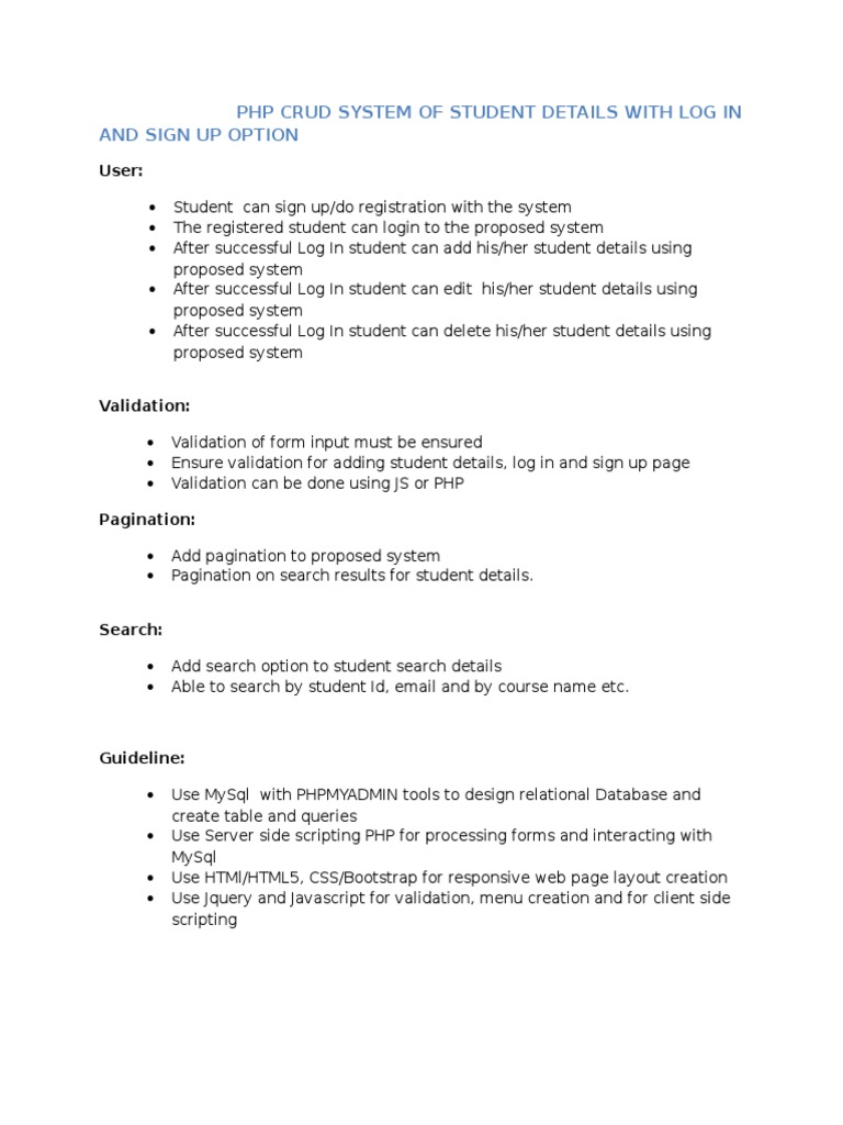PHP Crud System With Login Signup | PDF