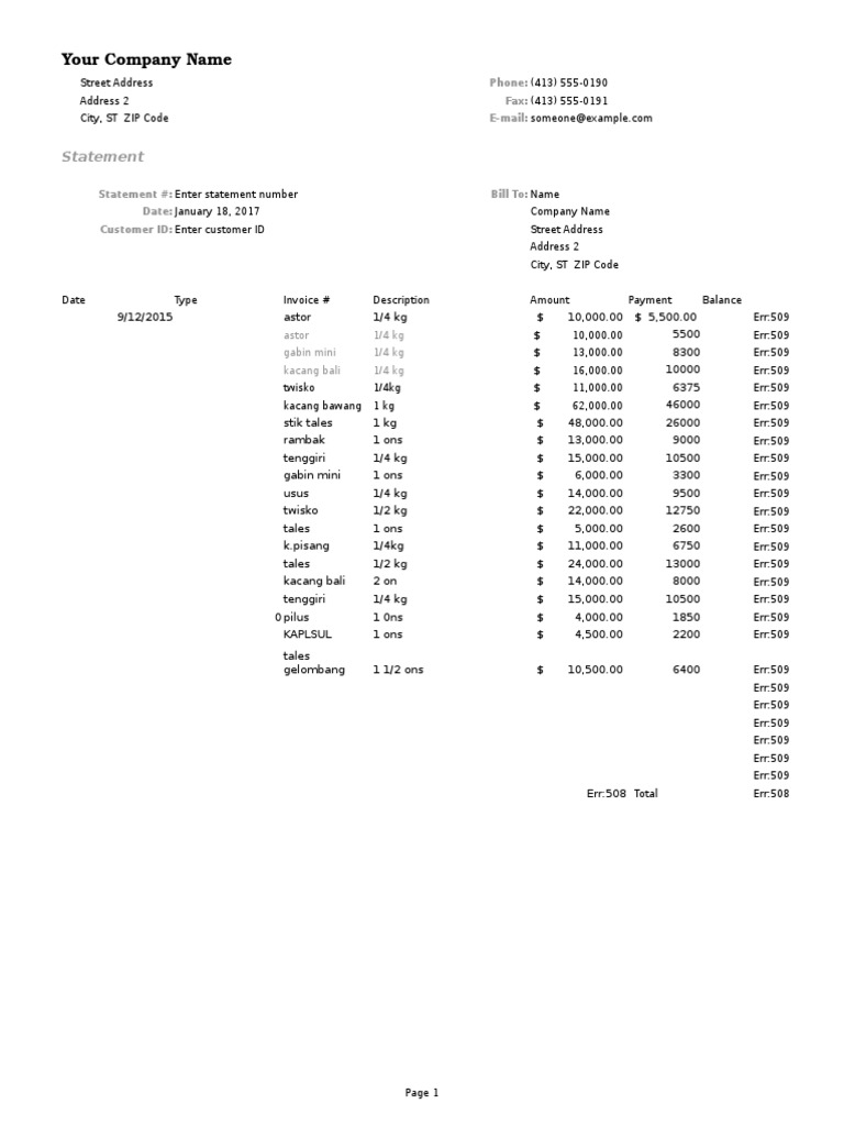 Billing Statement 1 | PDF