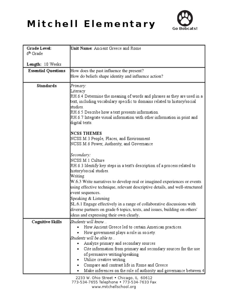 Ancient Greece and Rome Unit Plan | PDF | Ancient Greece | Greek Mythology