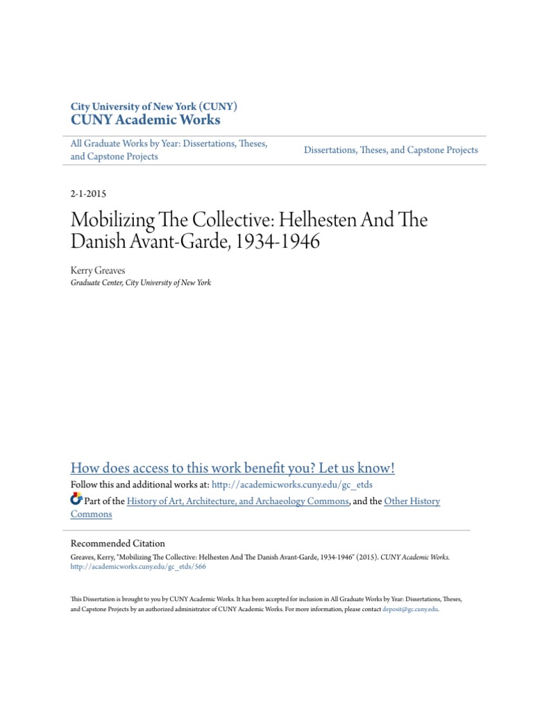 Kerry Greaves 2015 PHD Dissertation "Mobilizing The Collective ...