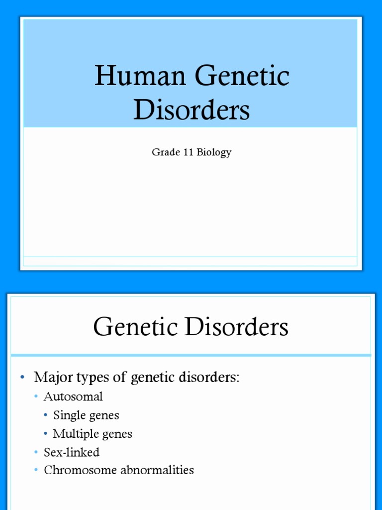 Testing and Human Genetic Disorders | PDF | Genetic Disorder | Genetics