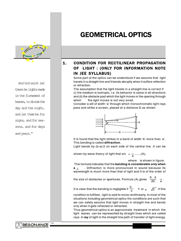 01_ Geometrical Optics | Lens (Optics) | Refraction