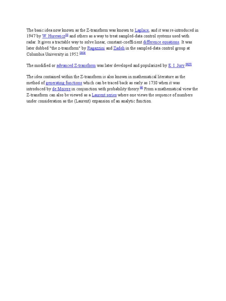 History of Z Transform | PDF