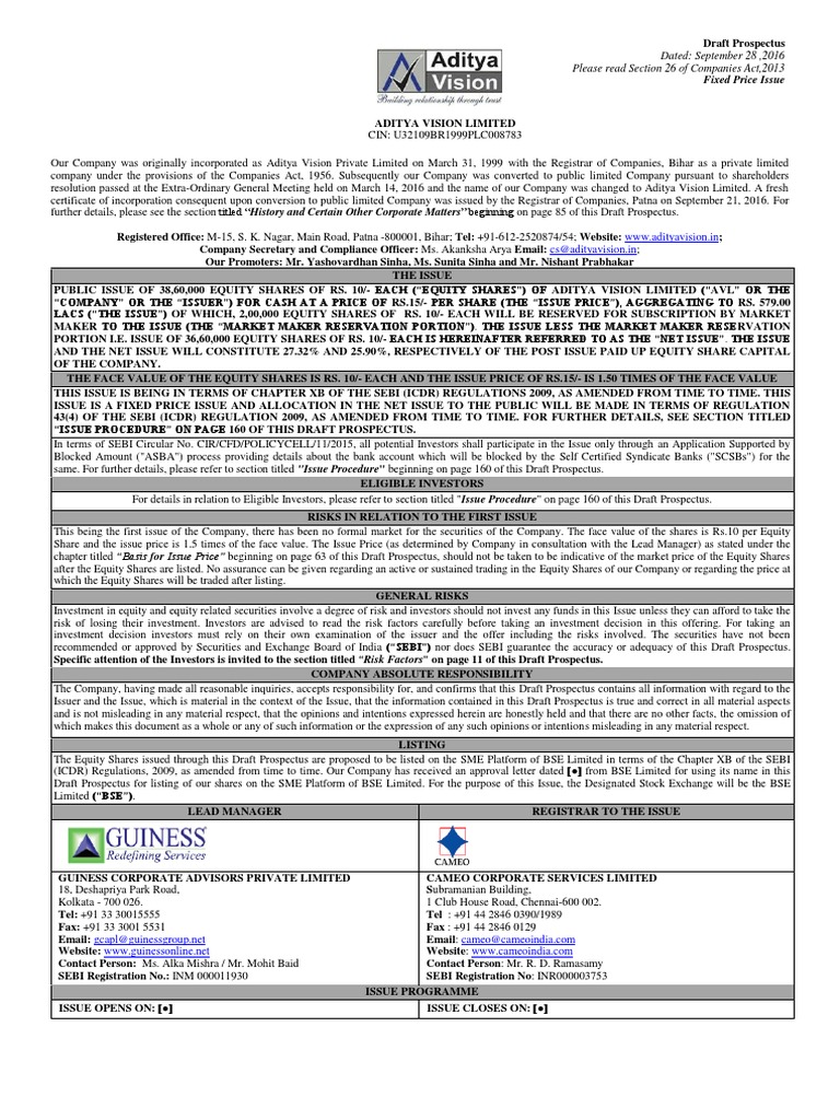 201692816753DP Aditya Vision LTD | PDF | Stocks | Securities (Finance)