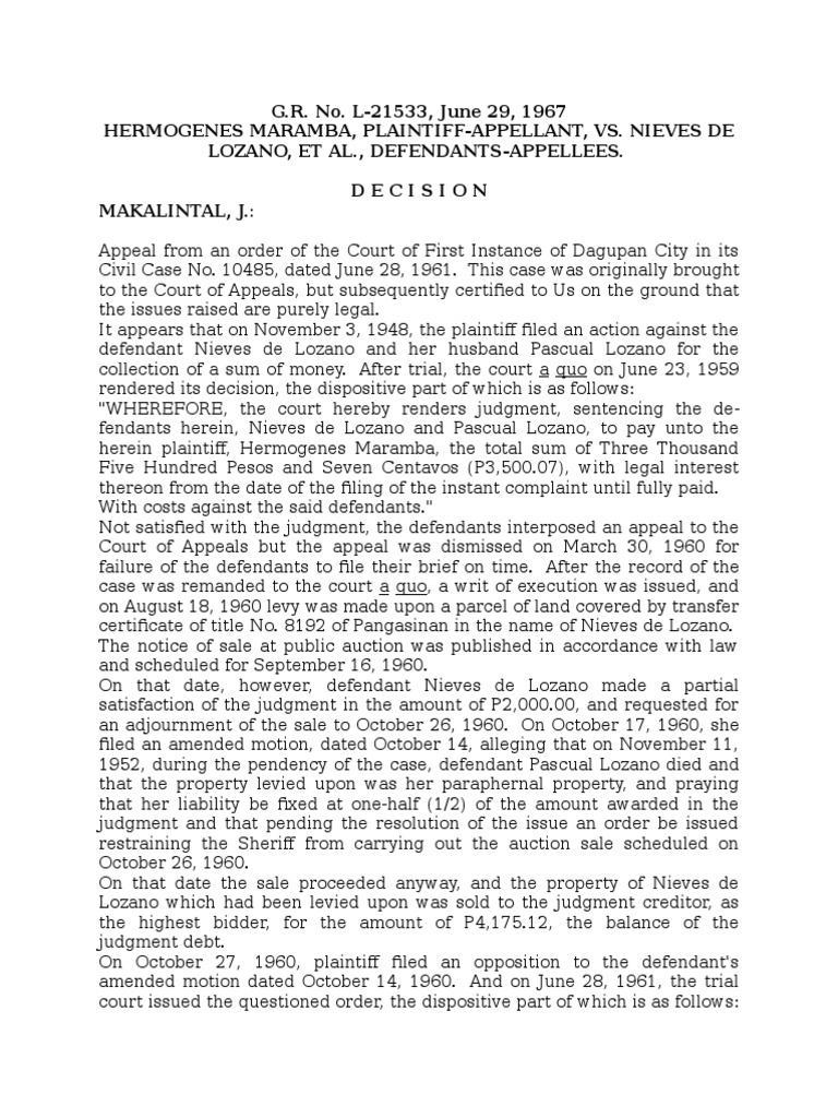 Joint liability of deceased spouse upheld in debt collection case | PDF ...