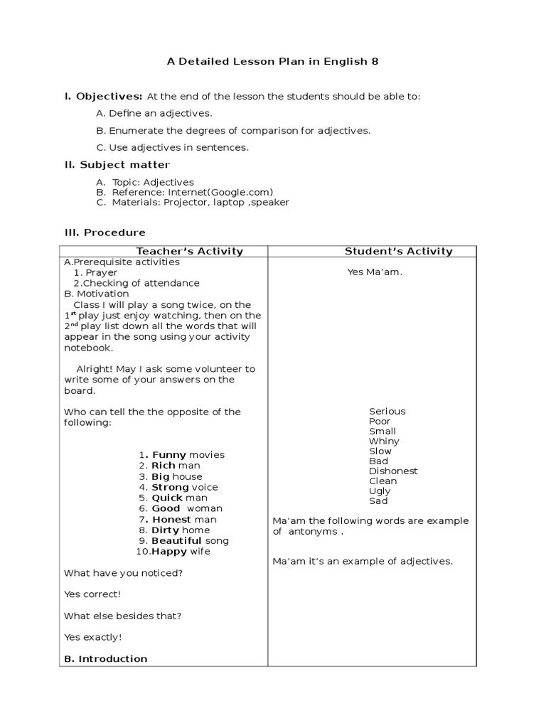 English 8: Mastering Adjectives | PDF | Adjective | Language Mechanics