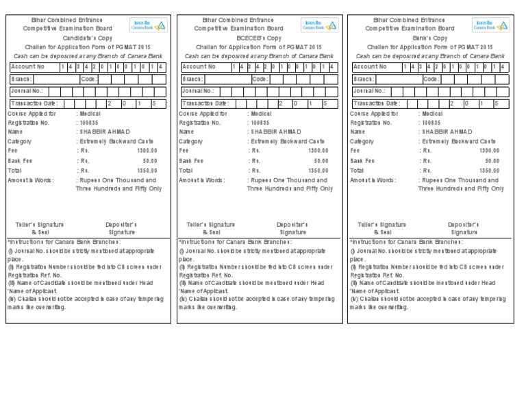 Bank Challan.pdf | Financial Services | Banks