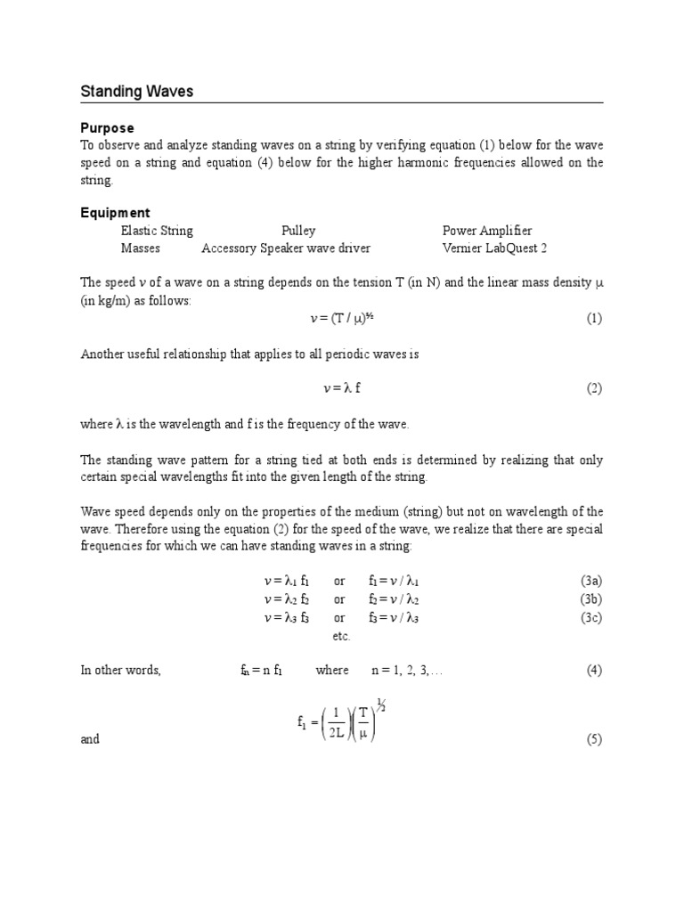 Standing Waves Lab | PDF | Waves | Harmonic
