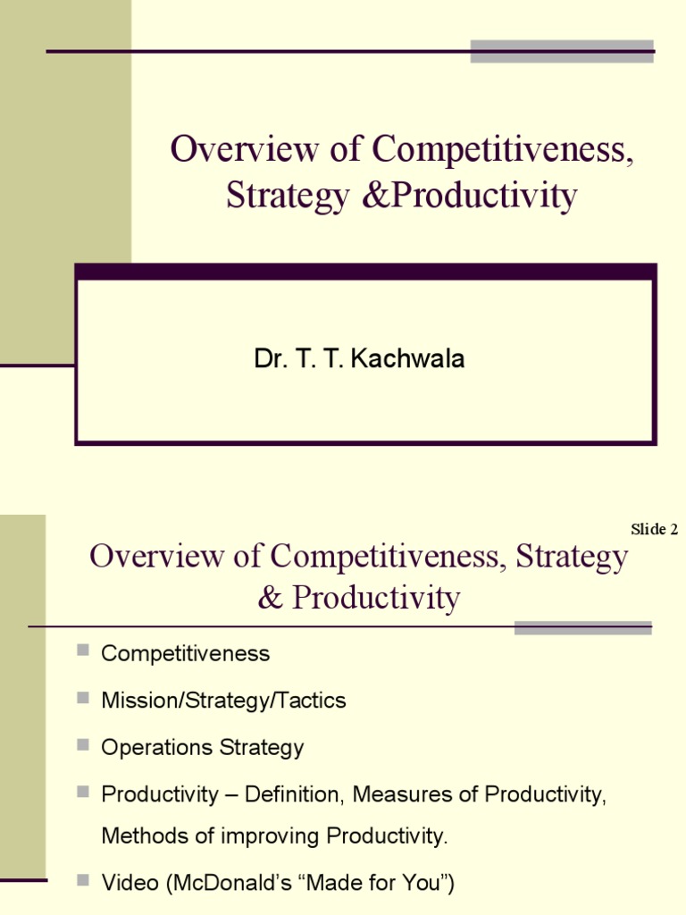 Competitiveness and Productivity Strategies | PDF | Strategic ...