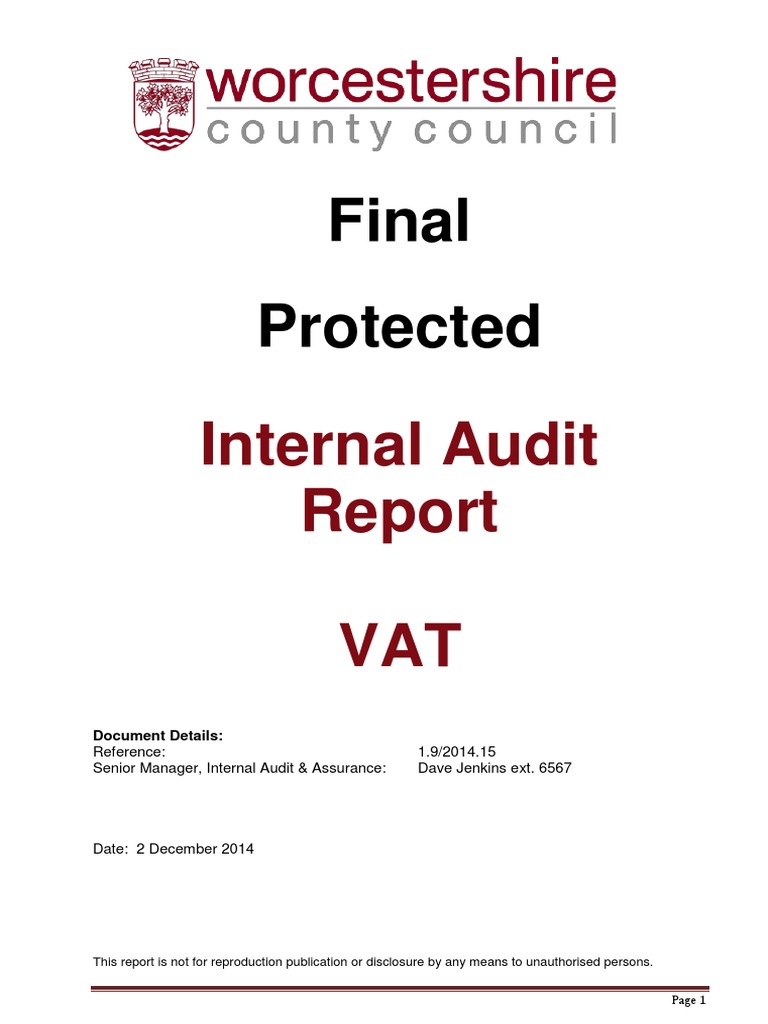 VAT Report Pub | PDF | Internal Audit | Audit