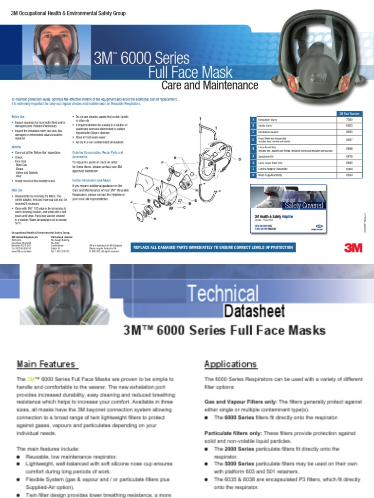 3M 6800 Full Face Mask | PDF | Chemistry | Chemical Substances
