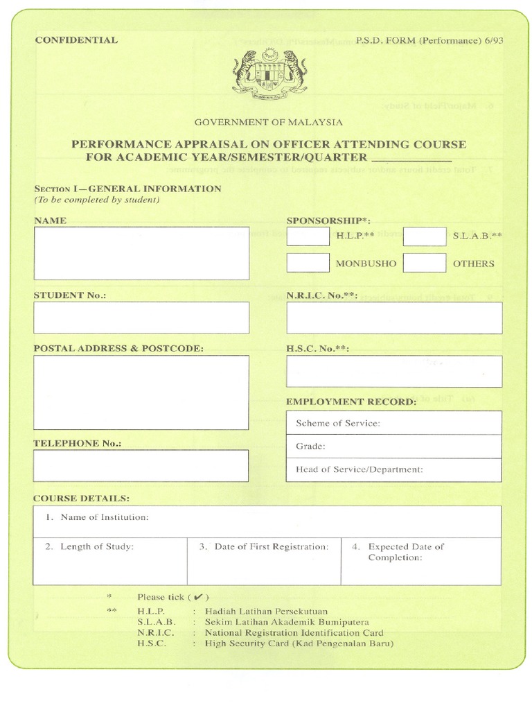 Borang PSD PDF | PDF