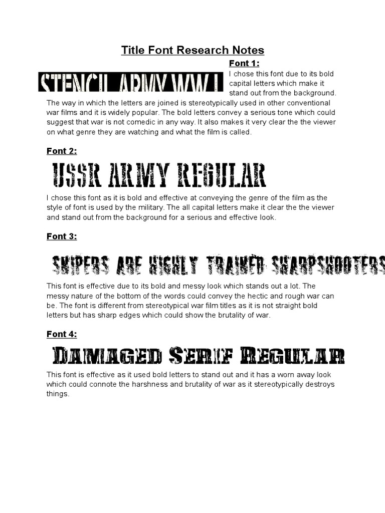 Title Font Research | PDF