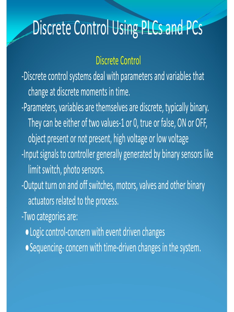 Chapter 9 - Discrete Control Using PLC and PC | PDF | Programmable Logic Controller | Automation