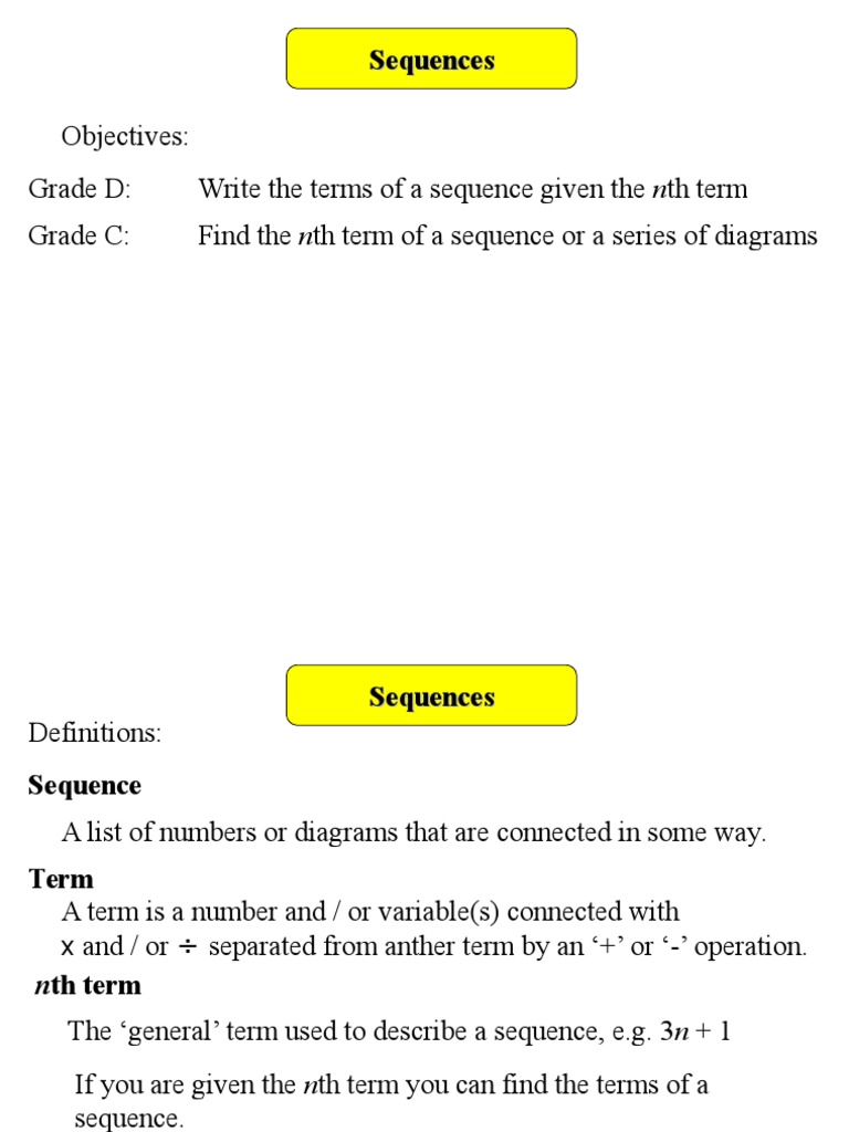 Sequences | PDF | Sequence | Teaching Mathematics