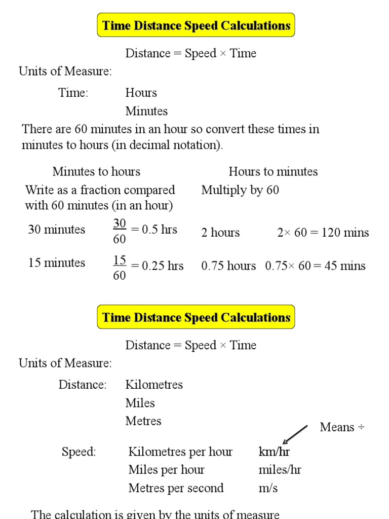 Time Distance Speed | PDF