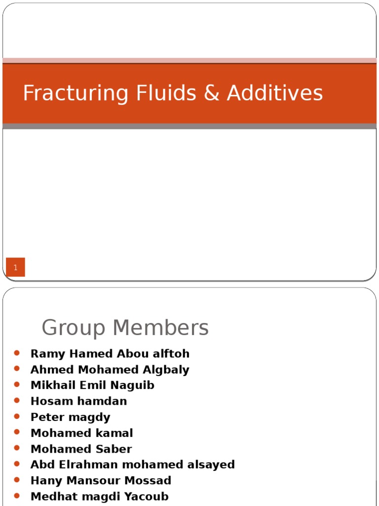 Frac Fluid Presentation - Final | PDF | Hydraulic Fracturing | Surfactant