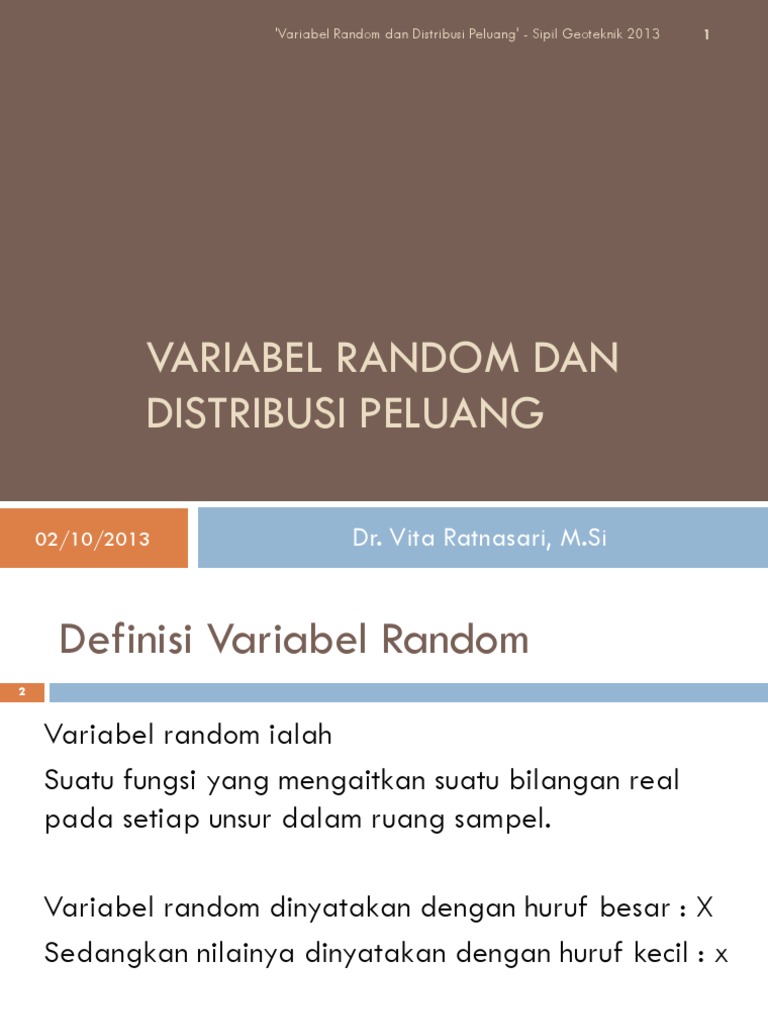 Variabel Random Dan Distribusi Peluang Sipil Geoteknik | PDF