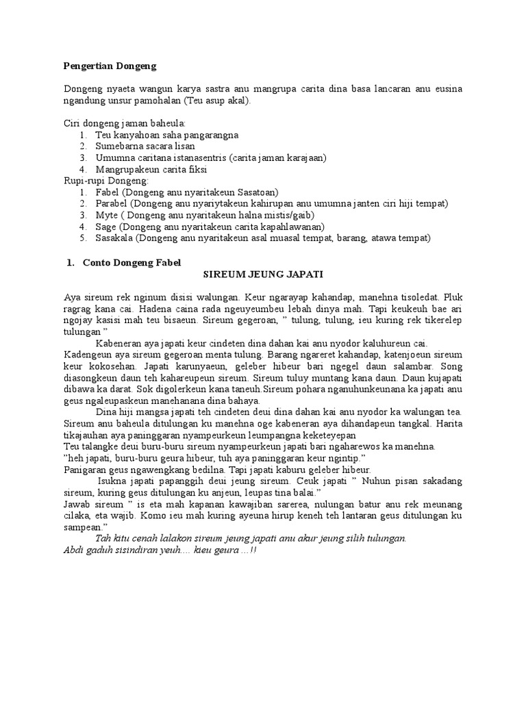 Pengertian Dongeng | PDF