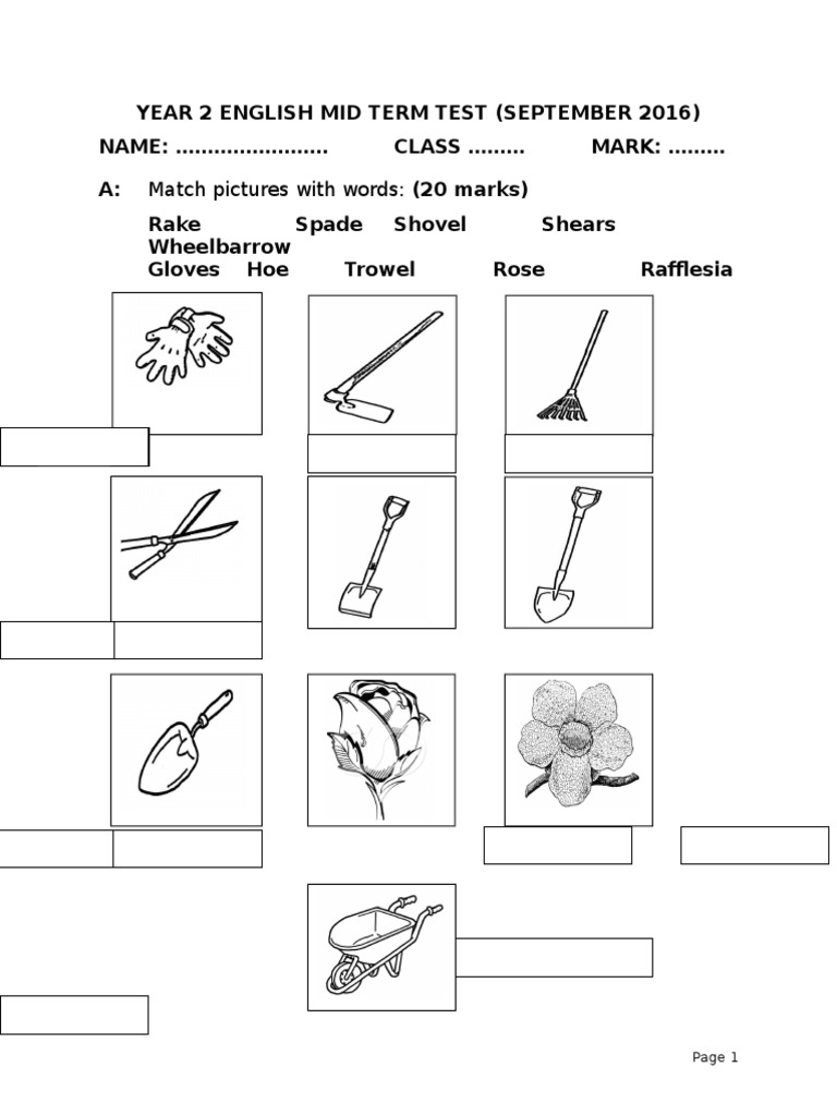 English Year 2 Test | PDF