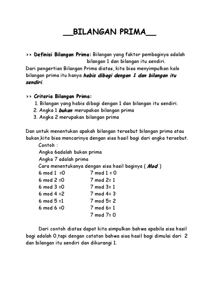 Bilangan Prima | PDF