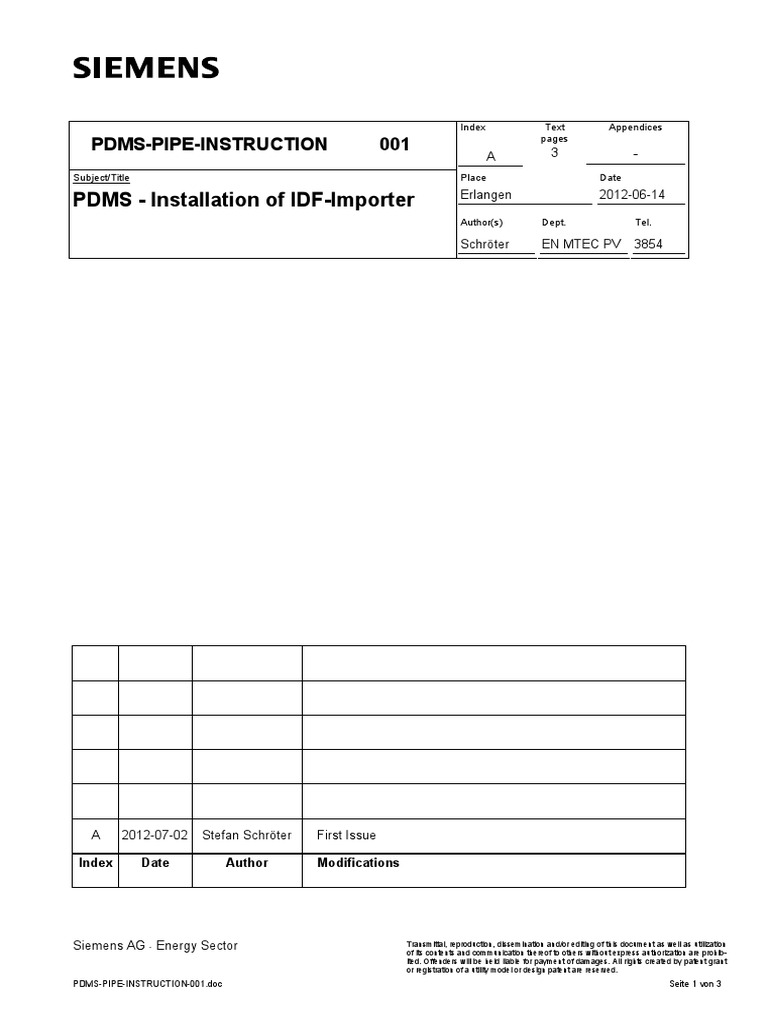 Pdms Pipe Instr 001 A | PDF
