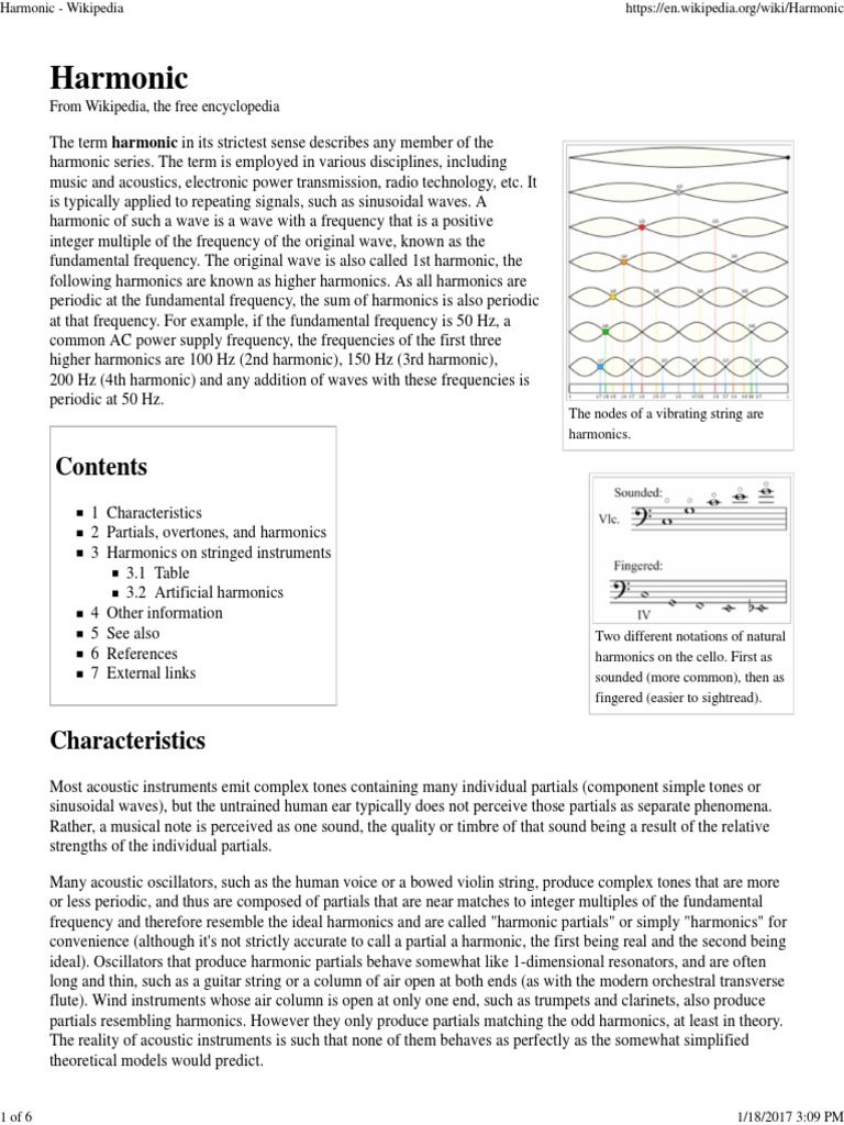 Harmonic - Wikipedia | PDF | Harmonic | Musical Instruments