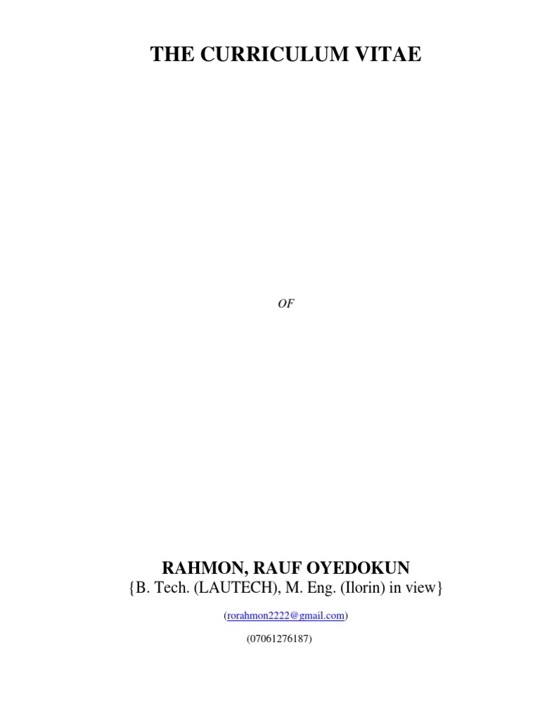 Rauf CV New | PDF