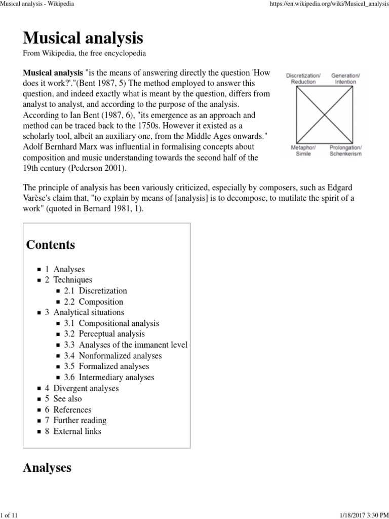 Musical Analysis - Wikipedia | PDF | Classical Music | Musicology