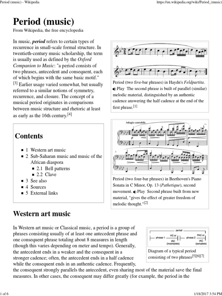 Period (Music) - Wikipedia | PDF | Musicology | Musical Forms