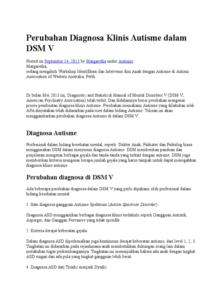Perbedaan DSM V | PDF