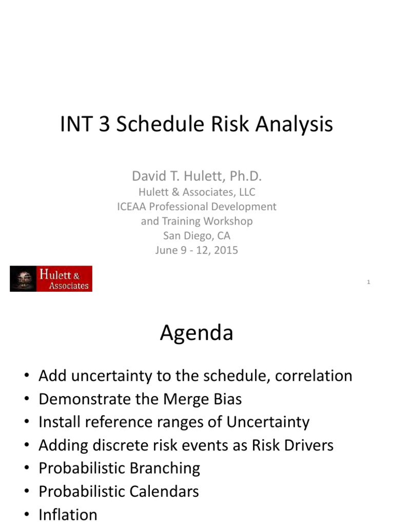 INT 3 Schedule Risk Analysis | PDF | Bias Of An Estimator | Monte Carlo ...