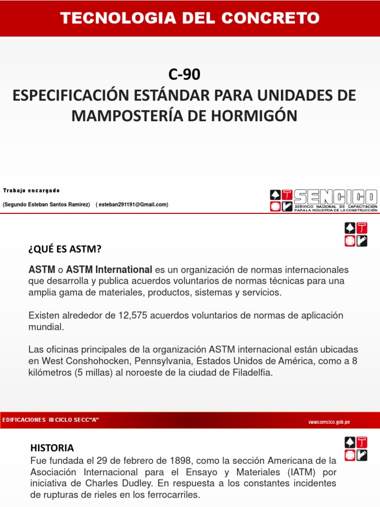 Astm C-90 - Unidades de Mampostería de Hormigón - Santos - Ramirez | PDF | Ingeniería | Science
