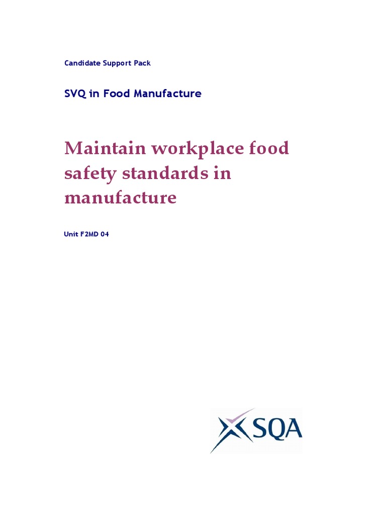 Maintain Workplace Food Safety Standards in Manufacture | PDF | Hygiene ...