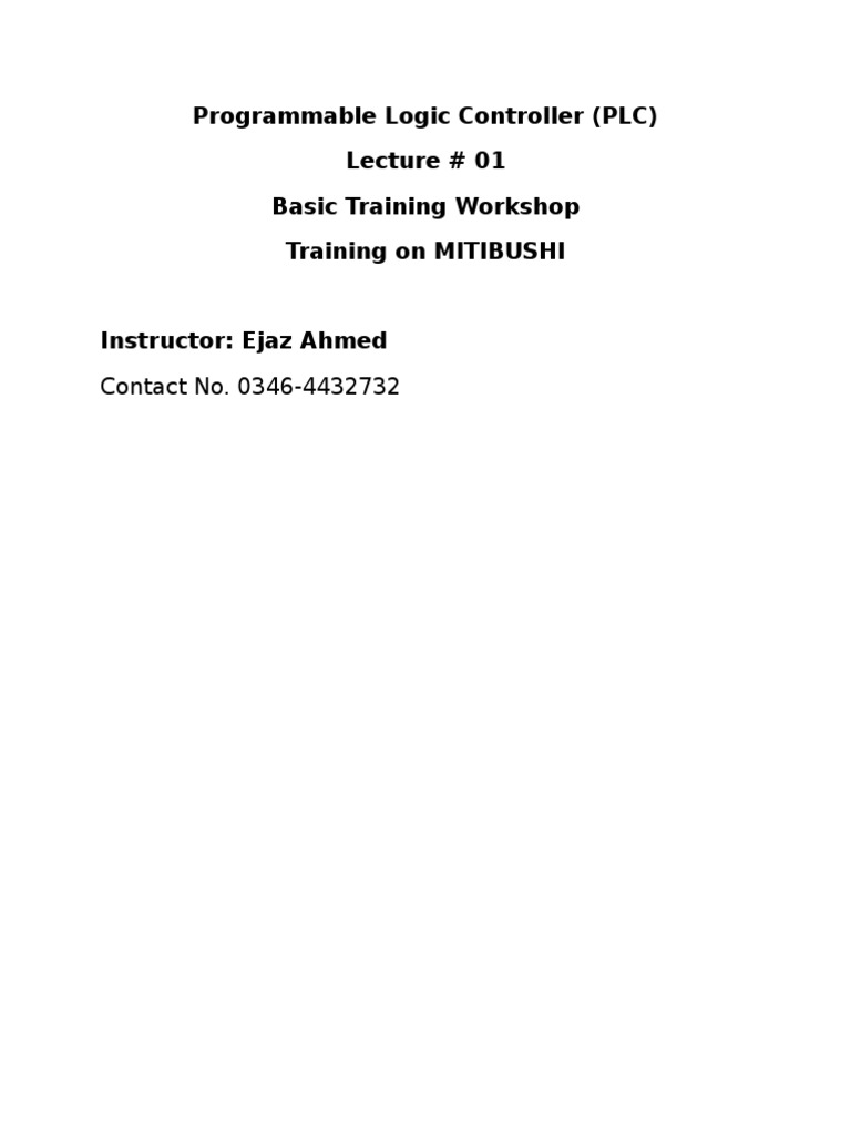 Programmable Logic Controller | PDF