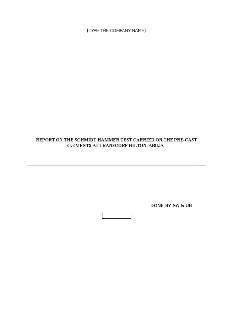 Report On The Schmidt Hammer Test Carried On The Pre-Cast Elements at ...