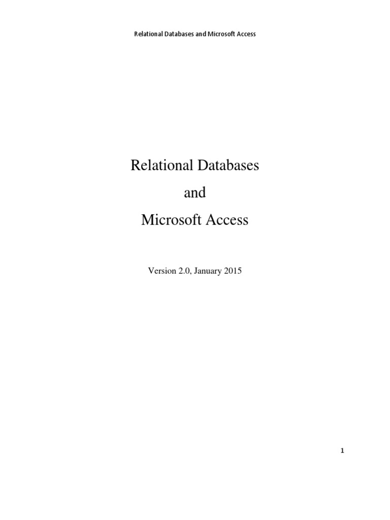 Relational Databases and Microsoft Access | PDF | Relational Database | Microsoft Access