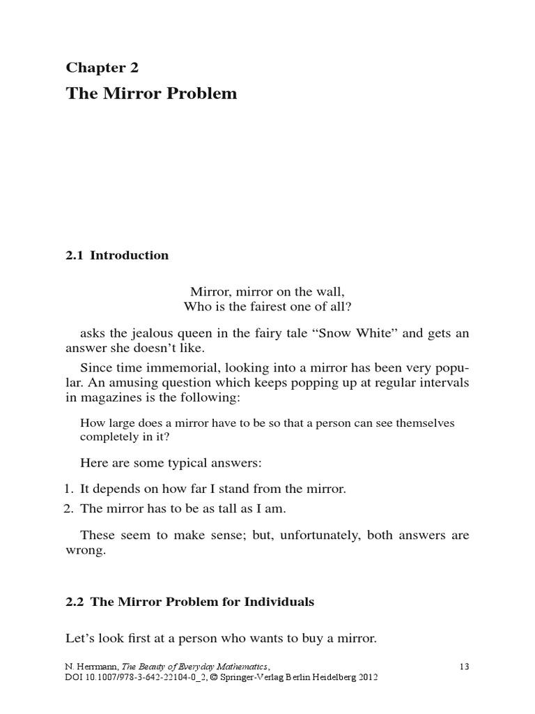 The Mirror Problem | PDF | Determinant | Matrix (Mathematics)