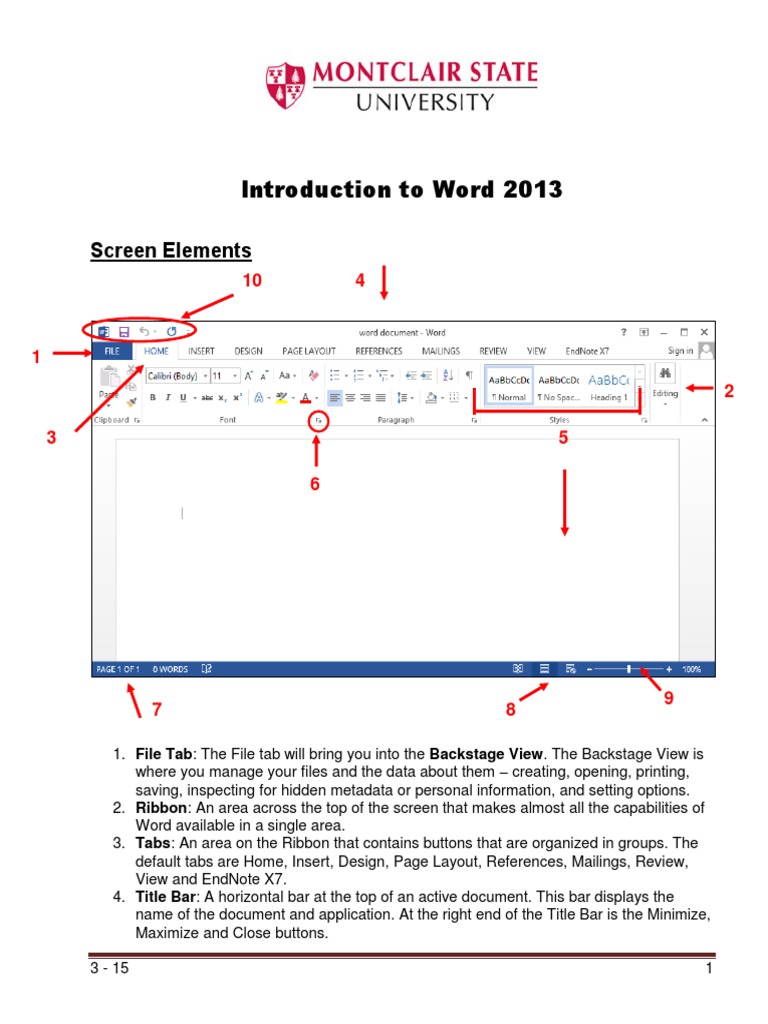 Introduction To Word 2013 | PDF | Tab (Gui) | System Software