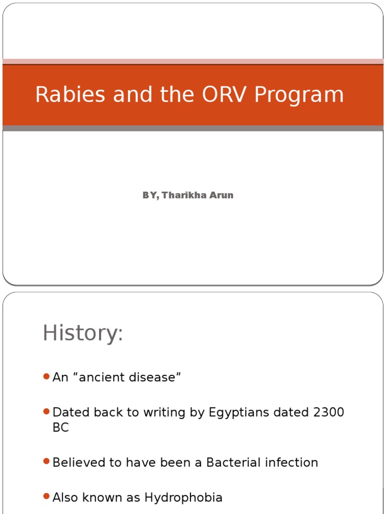Rabies and The ORV Program | PDF | Rabies | Medical Humanities