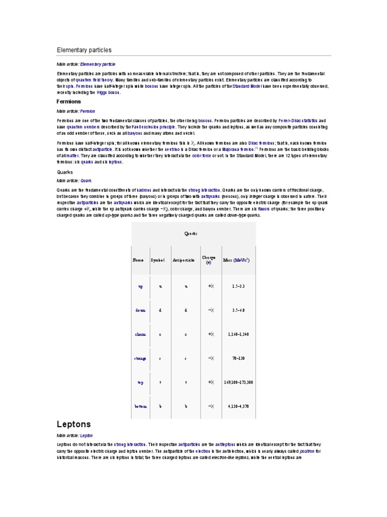 Elementary Particles | PDF | Elementary Particle | Quark